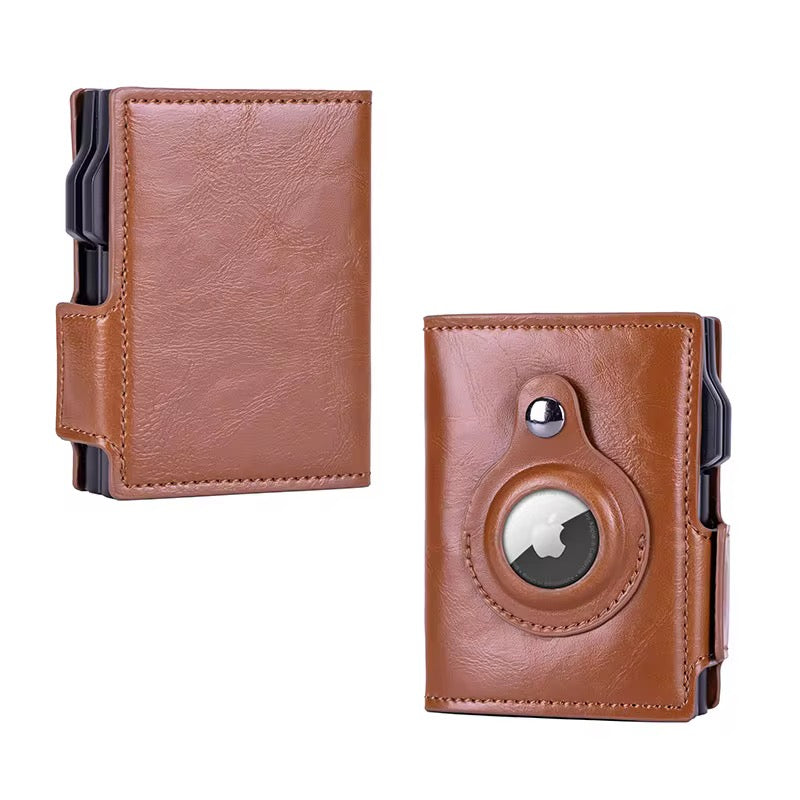 RFID AirTag Wallet for Men – Slim Leather Pop-Up Card Holder with Mone ...